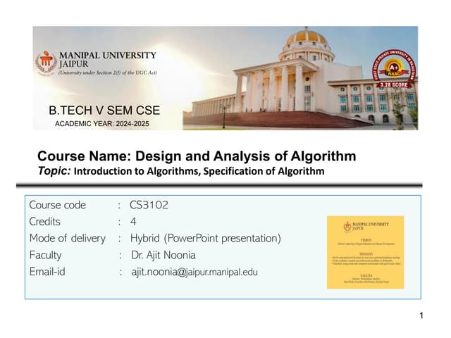 1. Introduction to Algorithms, Specification of Algorithm, Complexity.pdf 1. Introduction to Algorithms, Specification of Algorithm, Complexity.pdf