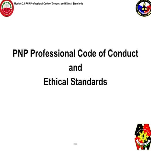 PNP Professional Code of Conduct and Ethical Standards | PPTX