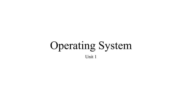1 Operating System Unit 1 Pptx Evolution Of Operating Systems Batch Timesharing