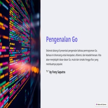 1. Pengenalan-Go, basic go, generate with | PPT
