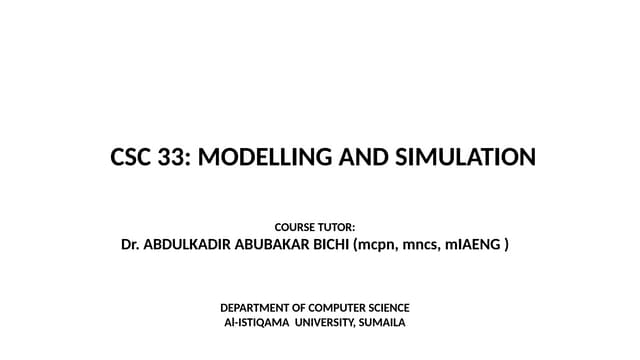 1 Modelling And Simulation In Computer 1 Pptx