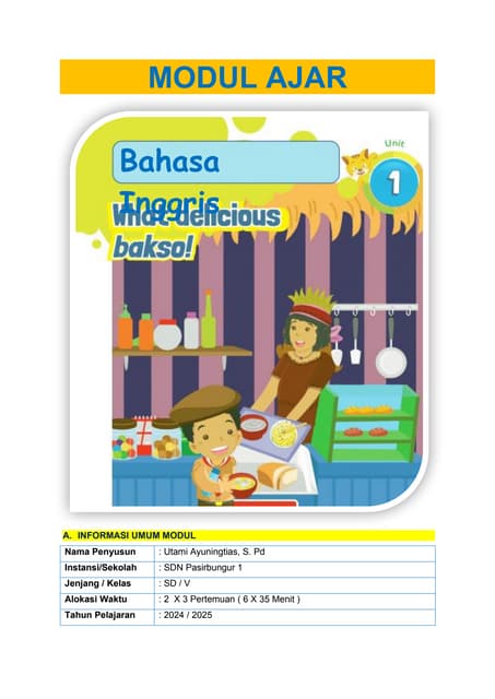 Modul Ajar Bahasa Arab Kelas 10 Fase E Kurikulum Merdeka | PDF