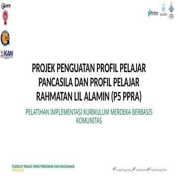 PROJEK PENGUATAN PROFIL PELAJAR PANCASILA DAN PROFIL PELAJAR RAHMATAN LIL ALAMIN (P5 PPRA) | PPTX