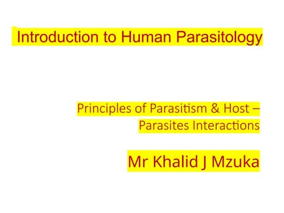 Basic Introduction to Parasitology | PPT