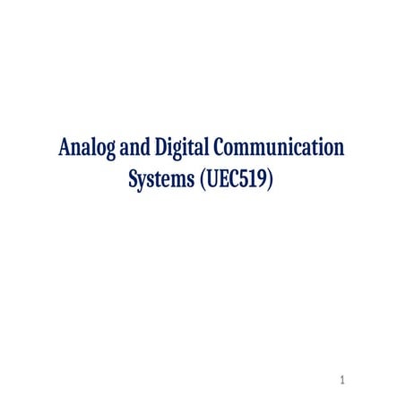 1. Introduction to analog communication. | PPT