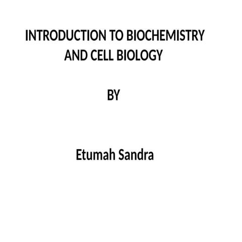 1. CELL BIOLOGY 1 of biochemistry semester 1 | PPTX
