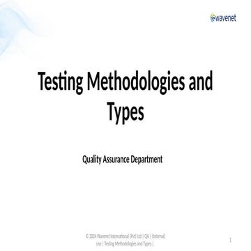 Testing Methodologies and Types (MCQ 12) | PPT