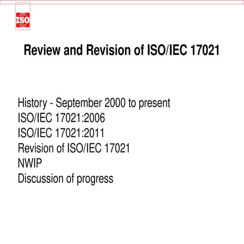 Presentation of ISO_IEC 17021-1 (Conformity assessment — Requirements ...
