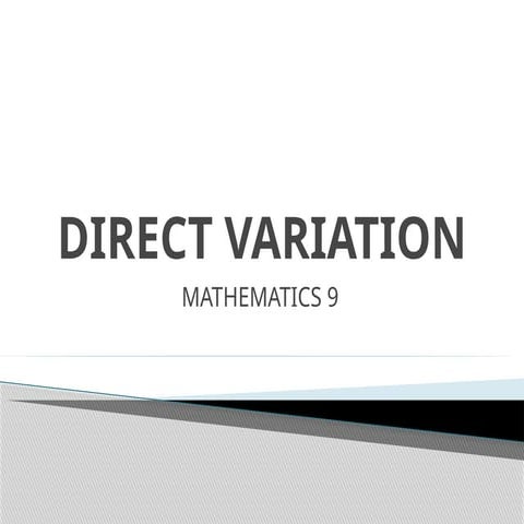 QUARTER 2 MATHEMATICS 9 DIRECT VARIATION | PPTX