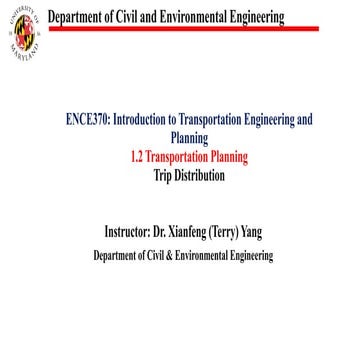 Trip Distribution Model - Four Step Model | PPT