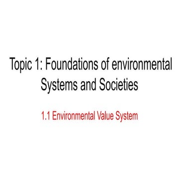 topic 1.1 ess: foundation of environment | PDF