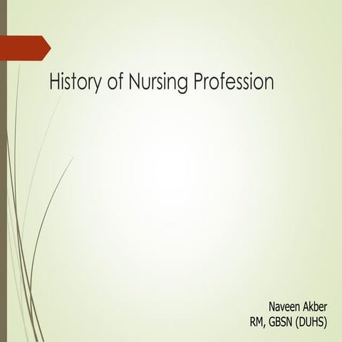 History of nursing in india. | PPTX