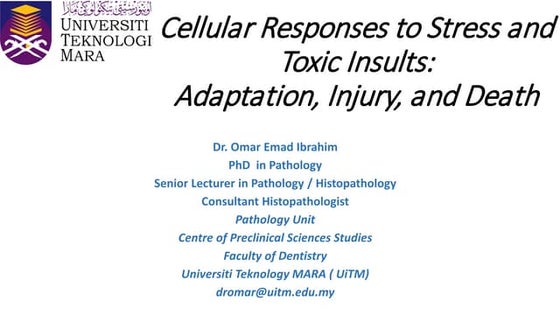 Cell injury and Cellular Adaptation: Pathology | PPT