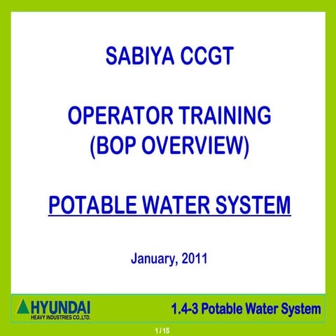 Potable Water System for combined cycle.ppt