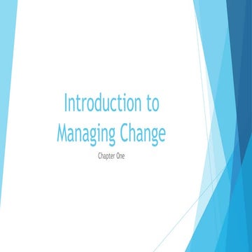Introduction to managing change, Chapter 1 | PPT