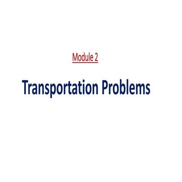 1. Introduction to Transportation Problems - IBFS using North-West Corner Rule & Row Minima ...