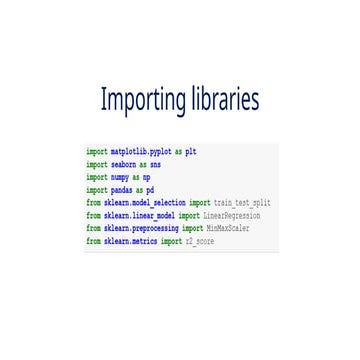 Importing Library in Machine Learning for self learn | PPTX