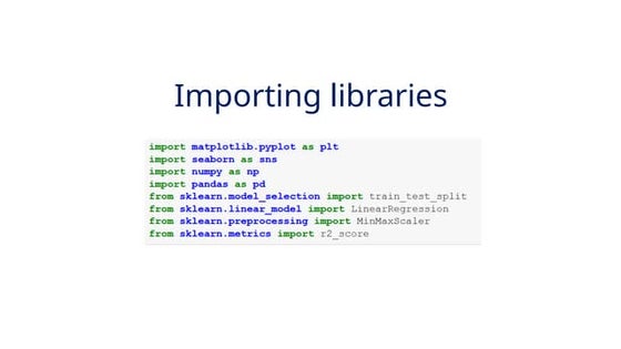 Importing Library for Self learning in ML | PPT