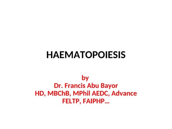 01. Hematopoiesis | PPT