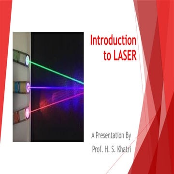 Lasers introduction and explanation | PPTX