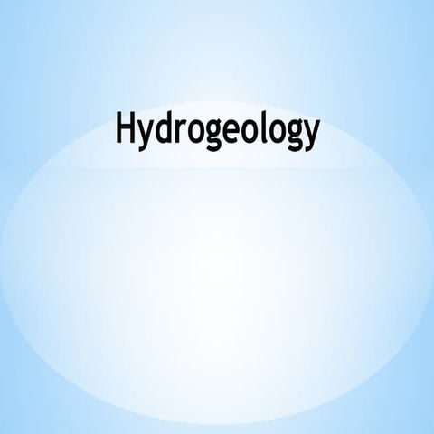 1.hydrogeology basics.pptx Hydrolic cycle | PPTX