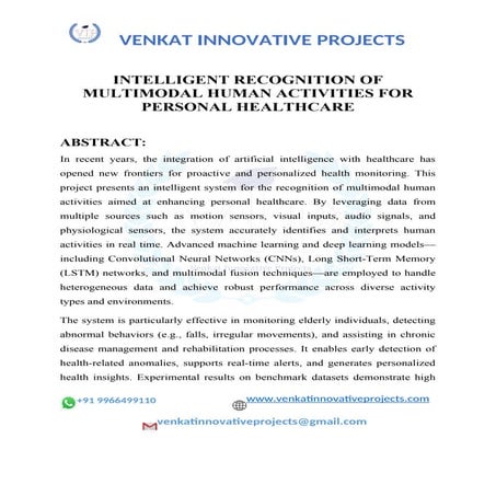 INTELLIGENT RECOGNITION OF MULTIMODAL HUMAN ACTIVITIES FOR PERSONAL ...