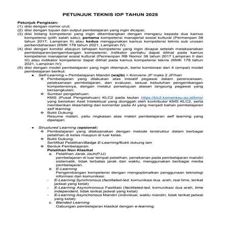 VER2_Juknis Pengisian Individual Development Plan 2025 | PDF