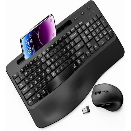 MOOJAY Wireless Keyboard & Mouse Ergonomic Combo – Comfort, Silence ...