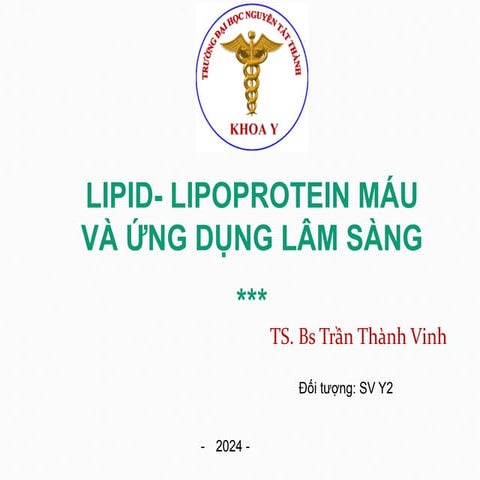 Hóa sinh - Sự vận chuyển lipid trong máu | PDF