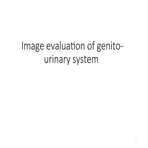 Image evaluation of Genito-urinary system.ppt