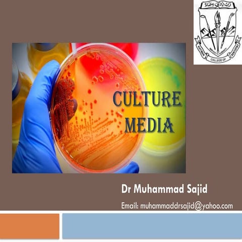 Culture Media their types and uses in diagnosis | PPTX