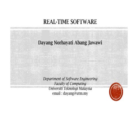 1.4-Topic 2-RTS Overview (Details).pdf | Real-time Software Engineering (RTSE) | PPT