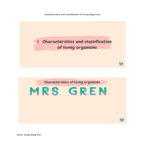 1. Characteristics and Classifications of Living Organisms with MCQ.pdf
