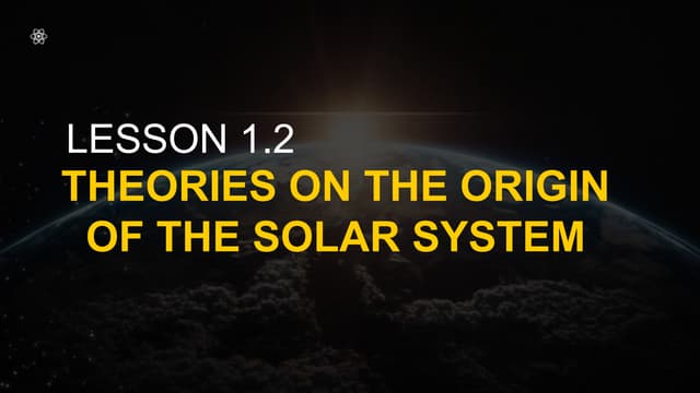 Origin of the solar system hypotheses | PPTX