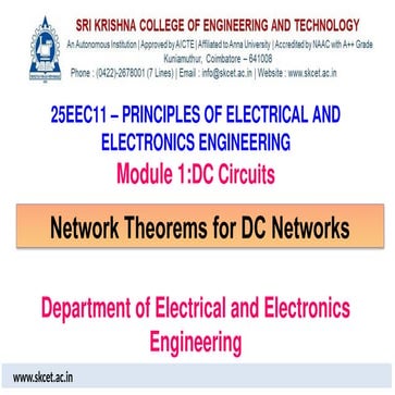 1 4 Network Theorems Electrical Engineering Pptx