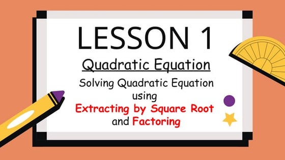 Illustrates quadratic equation | PDF