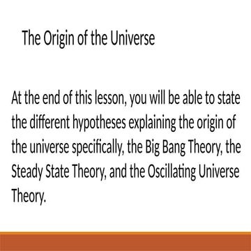 Module1 The Origin of the Universe. ELS | PPTX