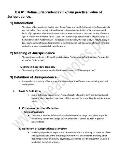 Introduction to Jurisprudence | PPTX