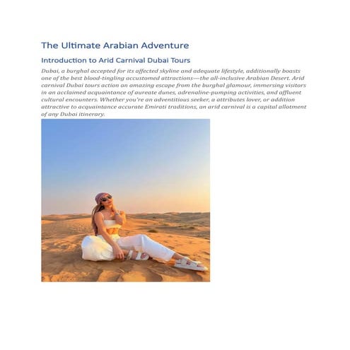 Your Ultimate Guide to Arabian Adventures | PDF