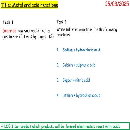 KS4 Lesson Power Point Metal and Acid.ppt
