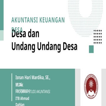 1. Desa dan Undang - Undang Desa dalam konteks desa di indonesia | PPTX