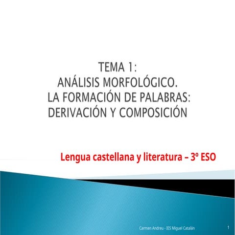 El análisis morfológico en el idioma español | PPT