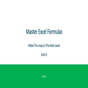 SIMON SEZ MASTERING 100 EXCEL FORMULAE PART 7 | PPTX