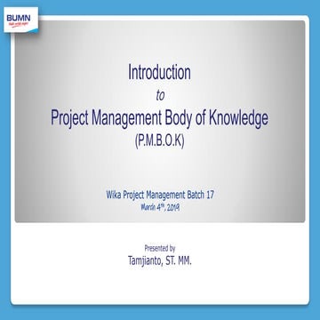 Introduction to Project Management Body of Knowledge | PDF