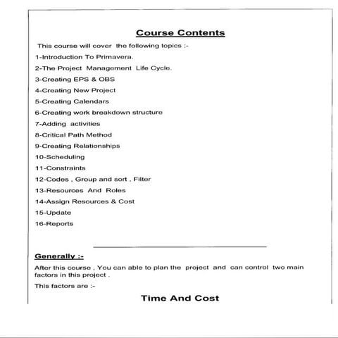 Beginners guide to Primavera P6 to learn | PDF