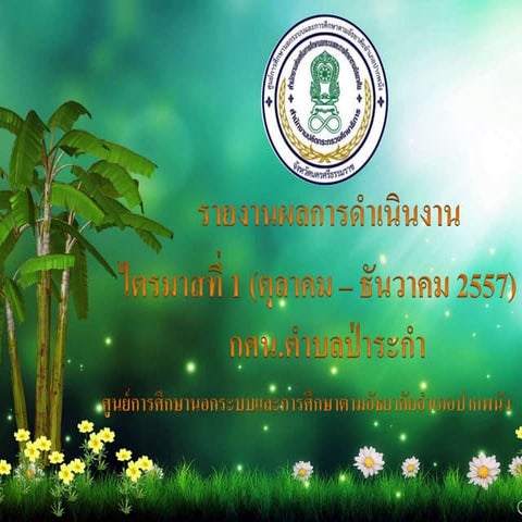 นำเสนอผลการปฏิบัติงานไตรมาส1 2558 | PPTX