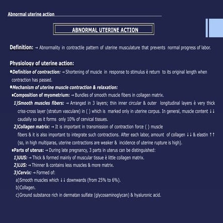 Normal uterine action | PPTX