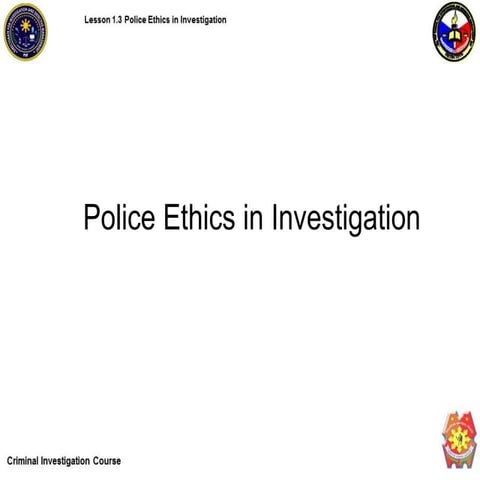 ETHICS AND CONDUCT (POLICE) | PPTX