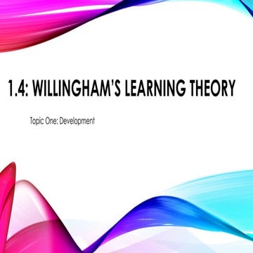 IGCSE EDEXCEL PSYCHOLOGY DEVELOPMENT UNIT WILLINGHAM THEORY | PPTX