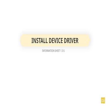 Installing Device driver | PPTX